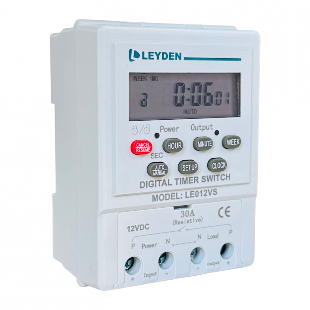 LEYDEN® LE012VS, 12VDC, Digital Timer Switch 24 on Off Programs ...