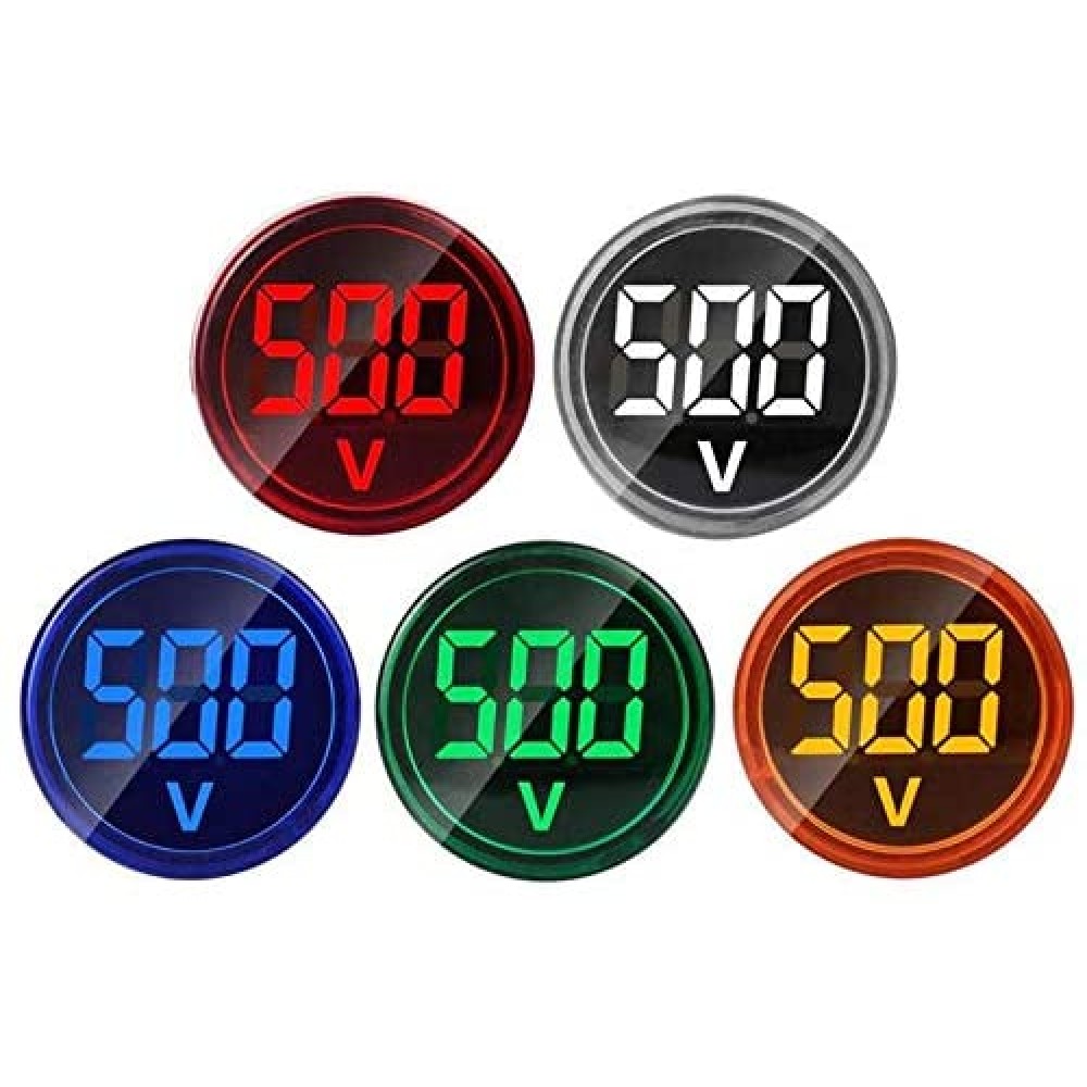 LEYDEN® Round Volt Meter LED Digital Display Gauge Volt Digital ...