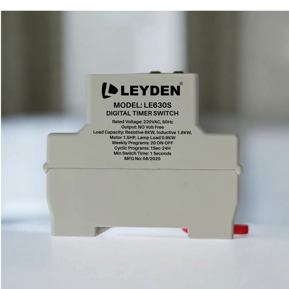 LEYDEN® LE630S Digital Timer Switch, 30A 220VAC Volt Free Output 20 ON ...