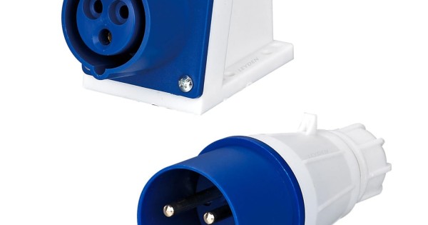 LEYDEN® 3 Pin, 16A, 220-440VAC, Industrial Panel Socket With Plug IP44 ...