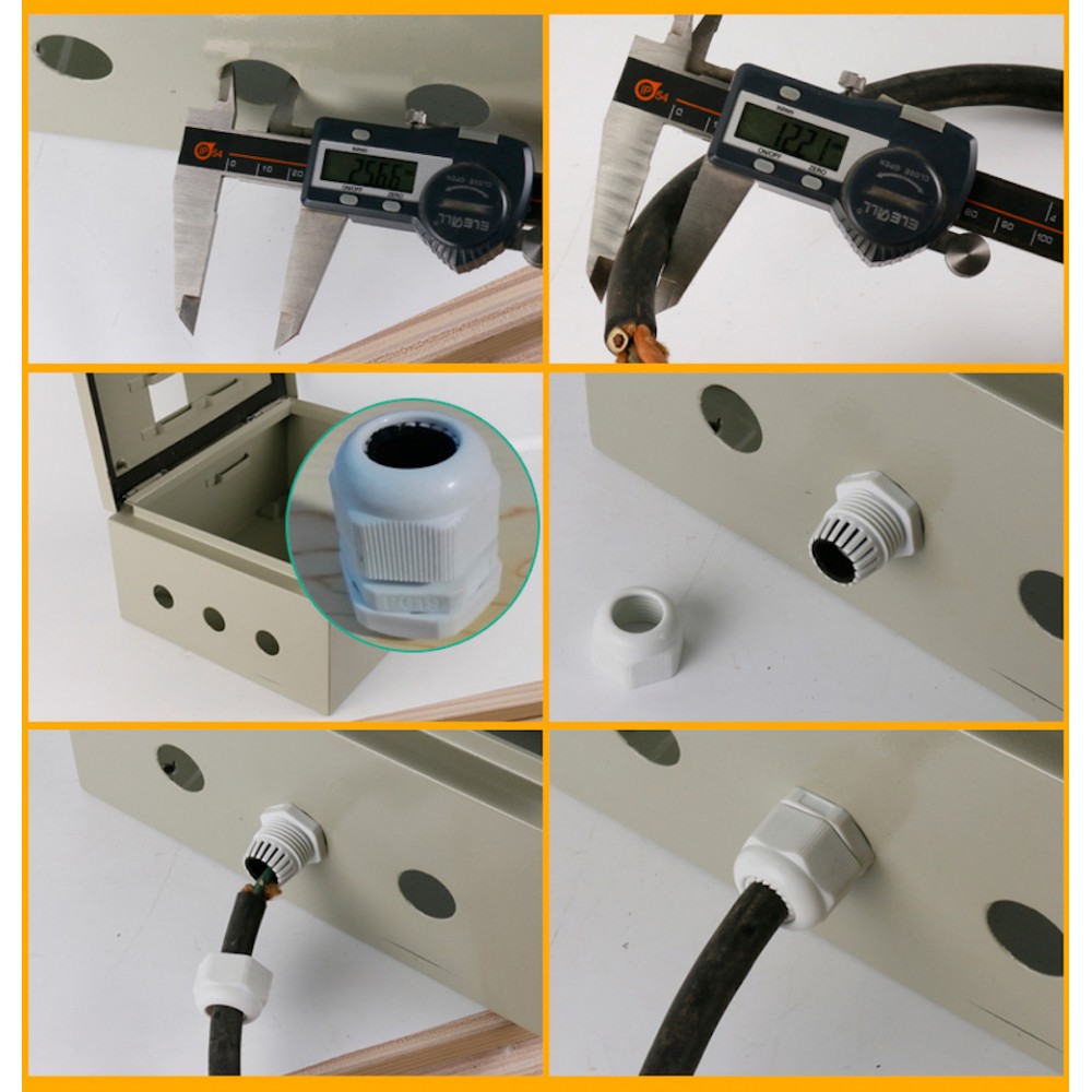 LEYDEN® PG16 Plastic Adjustable IP68 Waterproof Polyamide Cable Glands ...