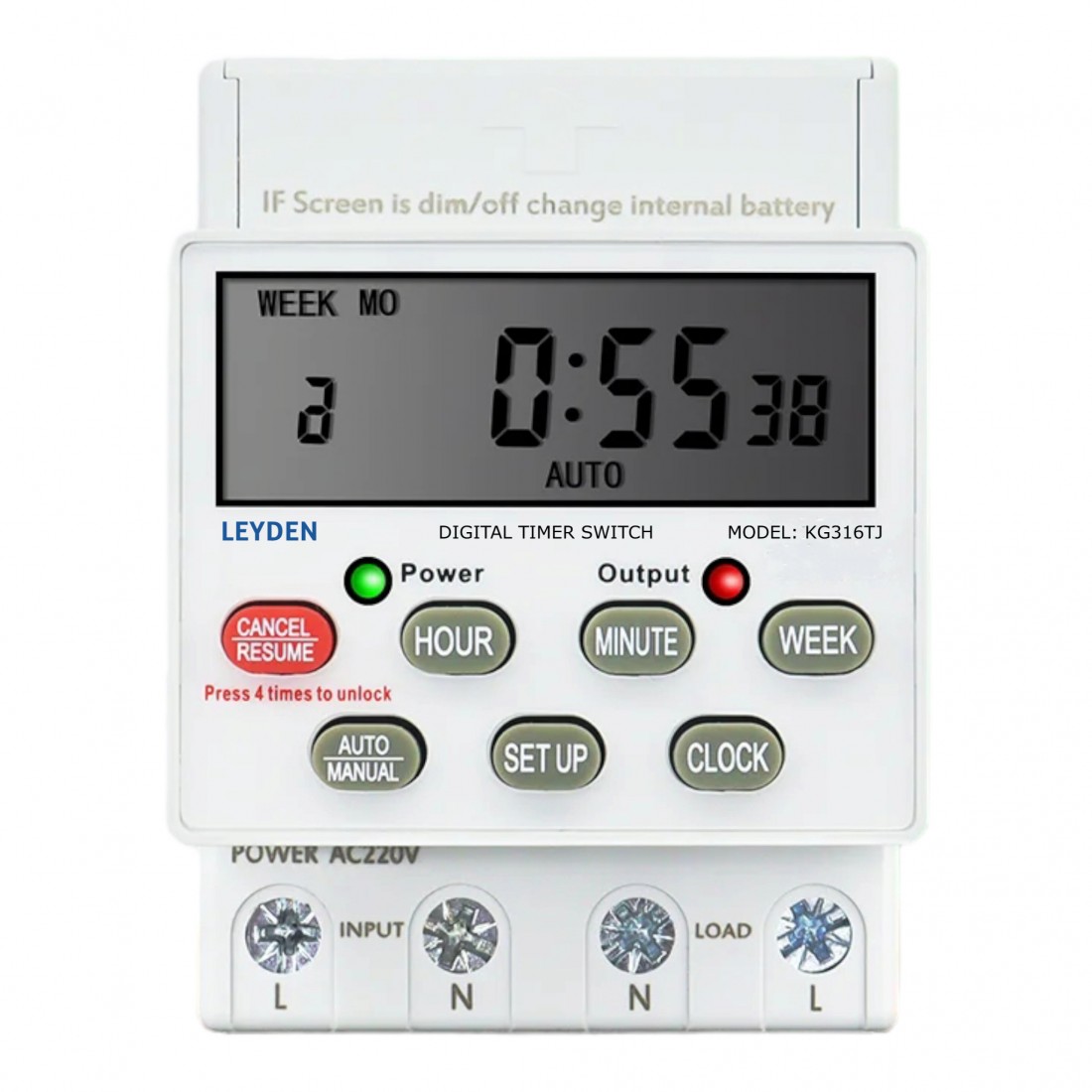 LEYDEN® KG316TJ, 30A, 220/230VAC, 50Hz Digital Timer Switch for ...