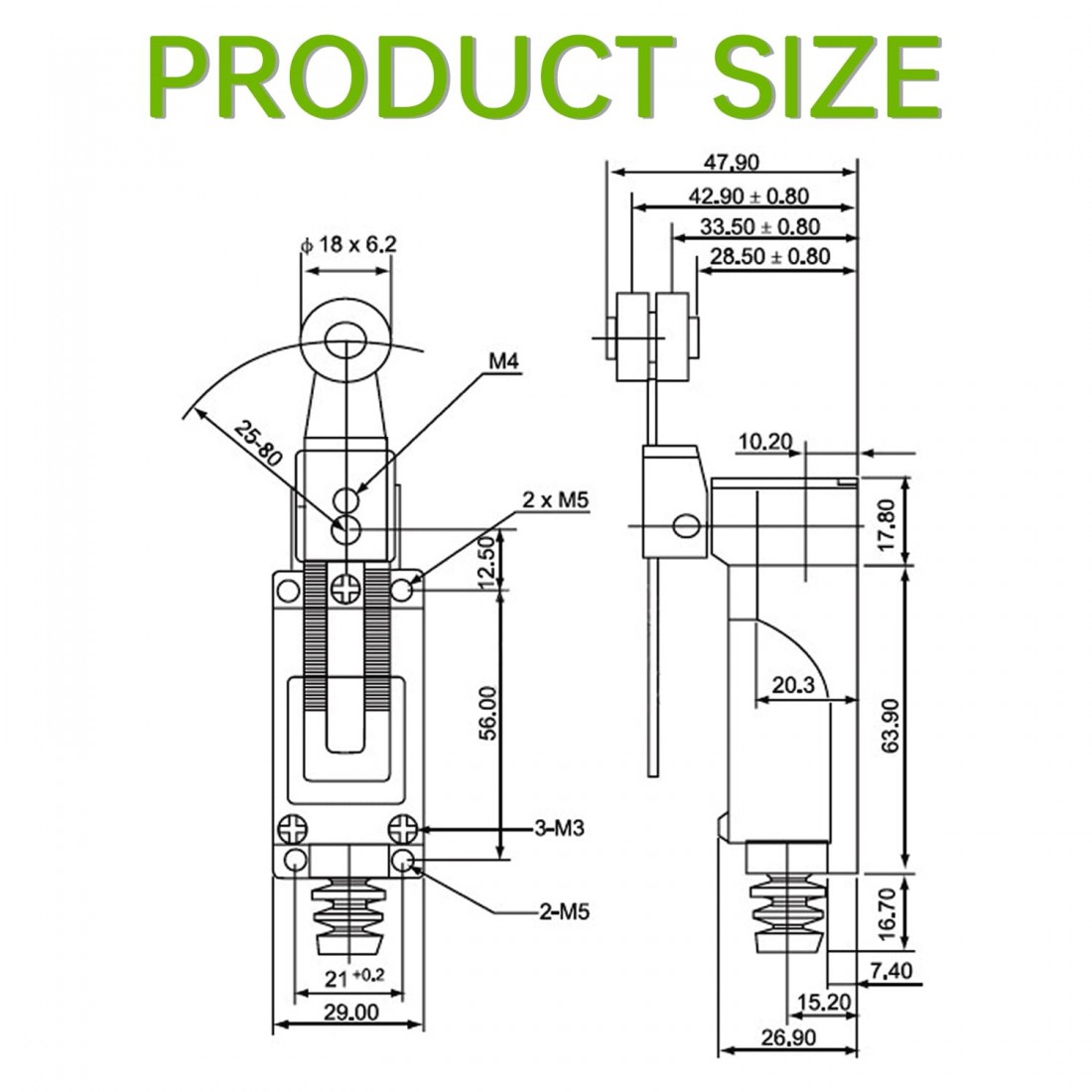 LEYDEN® Limit Switch NO/NC Aluminum Cast Body 10A/380V AC Water and ...
